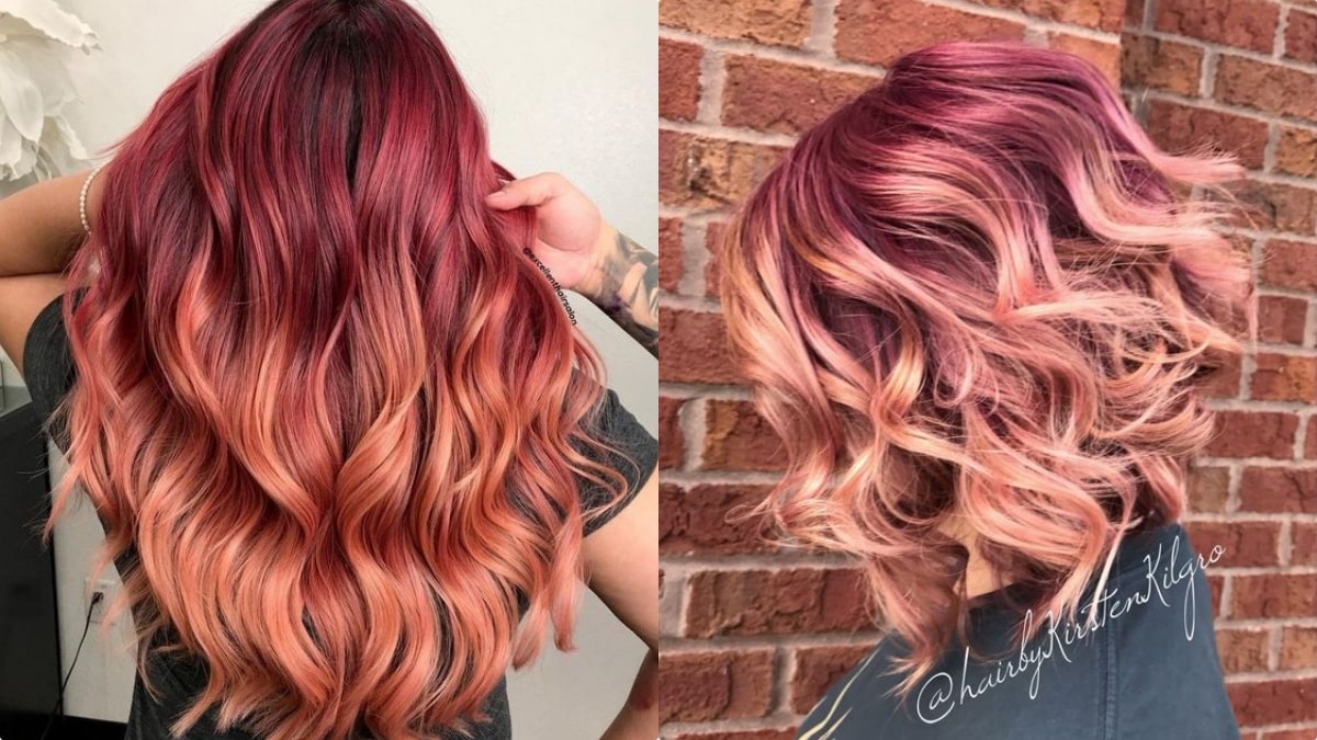Capelli colorati "Red-Roses", un mix travolgente e bello caldo per l ...