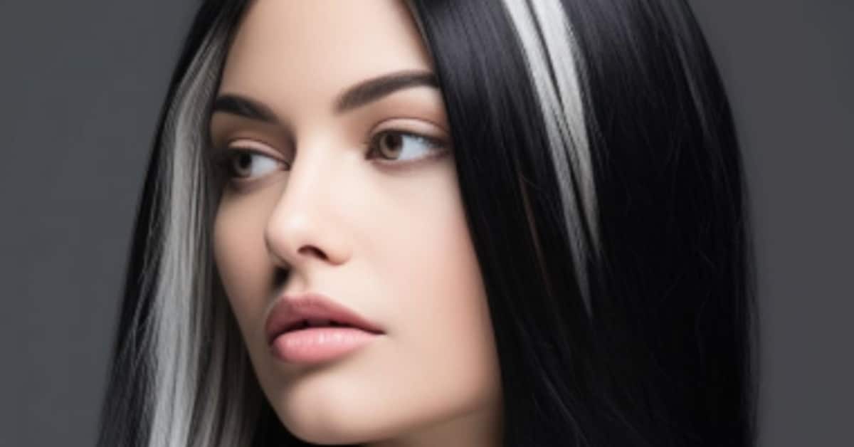 Black and white money piece: ciocche in contrasto