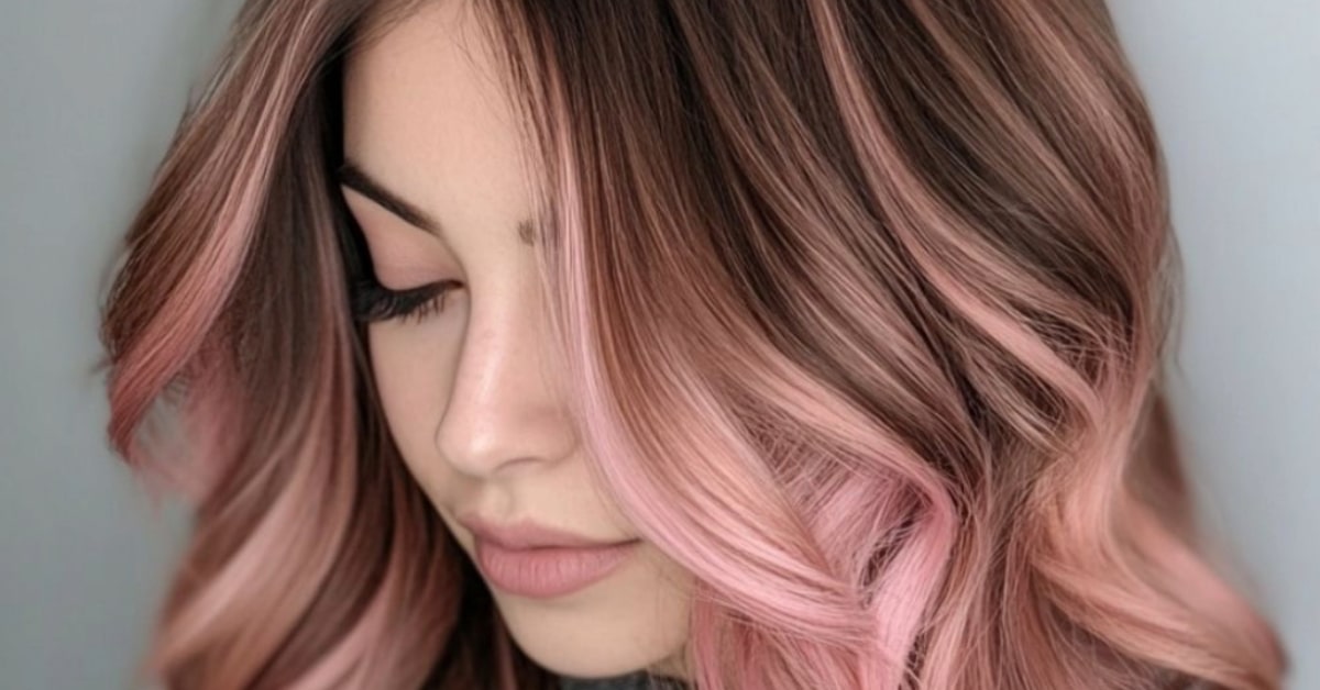 Balayage rosa: la colorazione del momento per basi scure